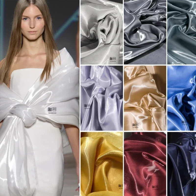 Super Bright Liquid Crystal Reflective Satin Fabric Thick Dress Pants ...