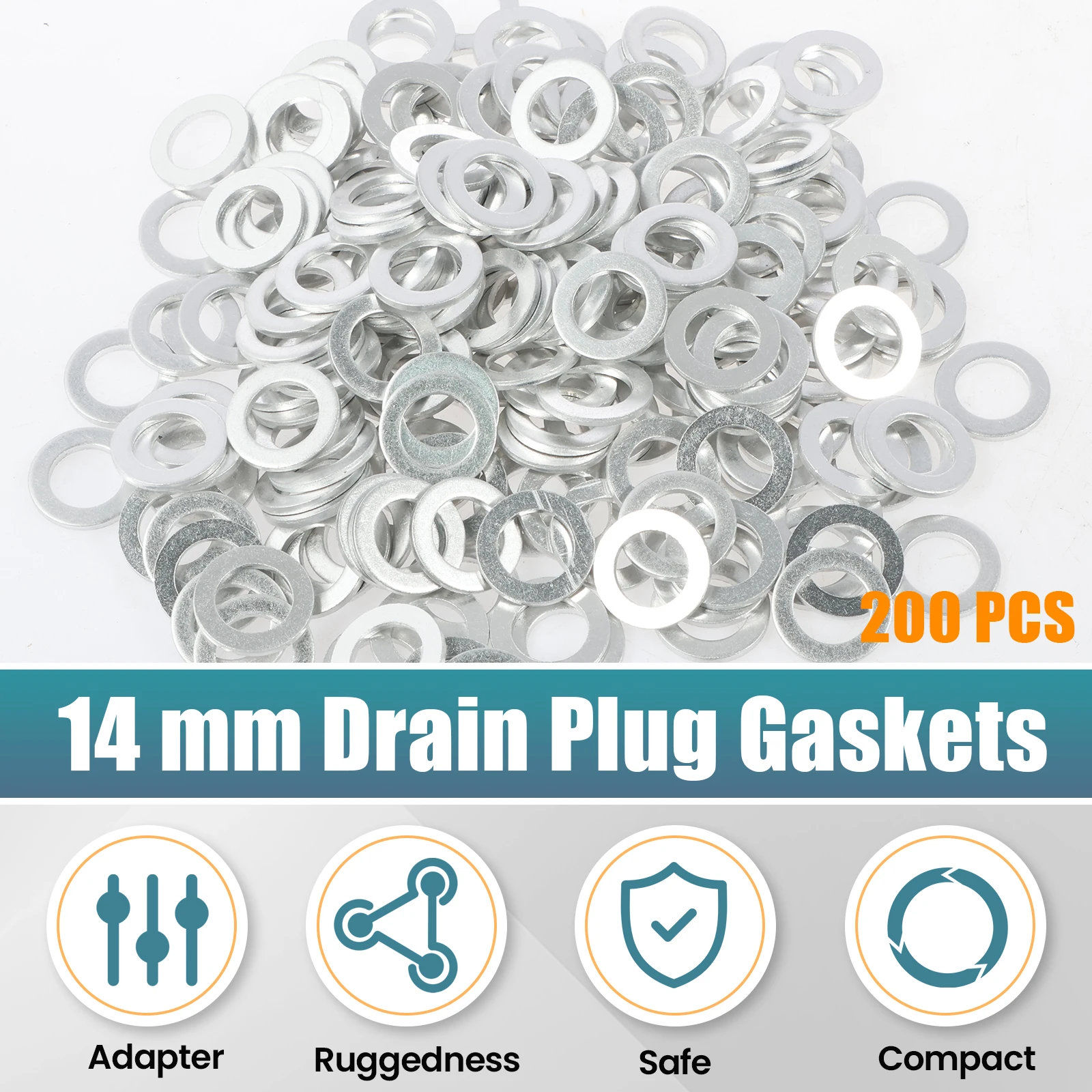 Aluminum Engine Oil Crush Washers Solid 14 mm Crush Washer Oil Drain ...