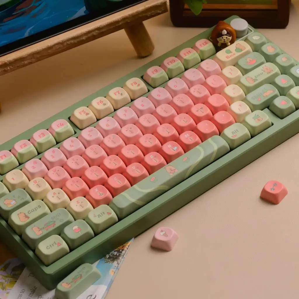 131-Keys-5-Sides-Dye-Sub-PBT-Keycaps-MOA-Profile-Capybara-Watermelon ...
