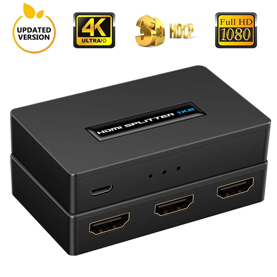 4K-1080P-HDCP-HDMI-Splitter-1x2-Signal-Amplifier-Audio-Video ...