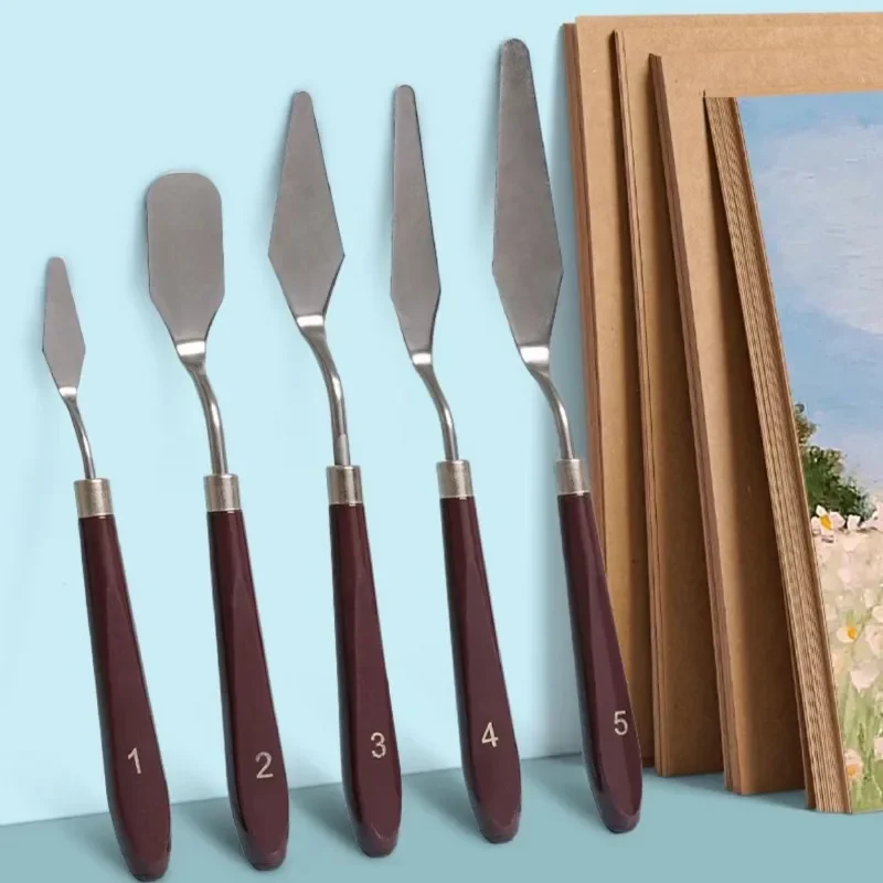 5-Oil-Painting-Scraper-Set-Gouache-Oil-Painting-Acrylic-Paint-Stainless ...