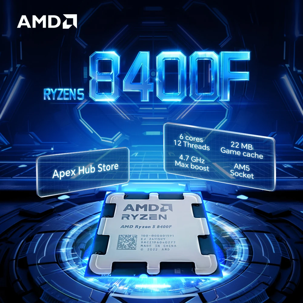 NEW AMD Ryzen 5 8400F 6-Core 12-Thread AM5 65W 4NM L3=16M Applicable to ...