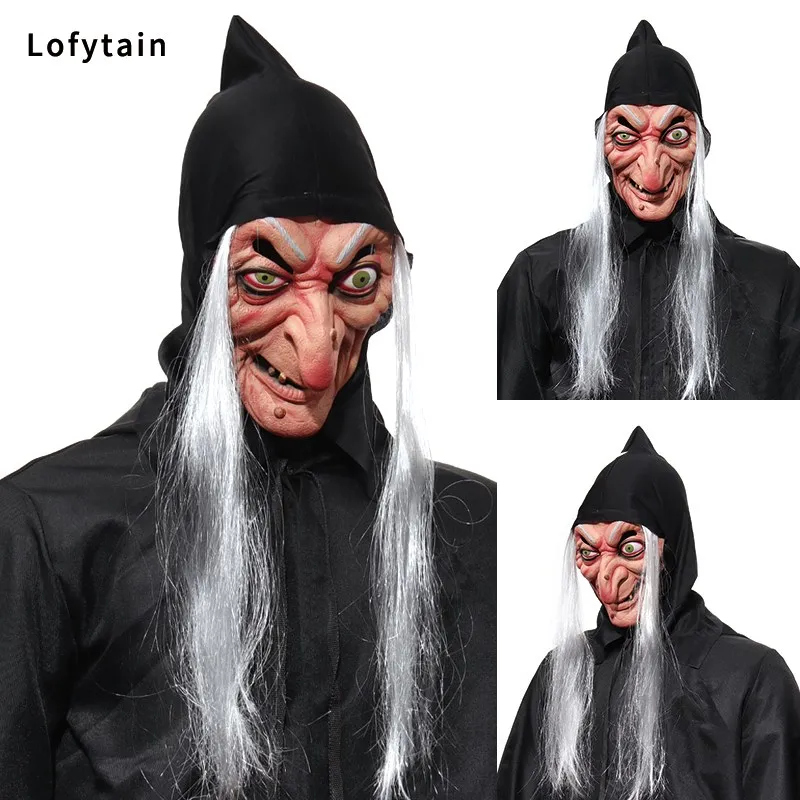 Halloween Horror Witch Mask Cosplay Ghost Face Joker Sorceress Old Nana ...