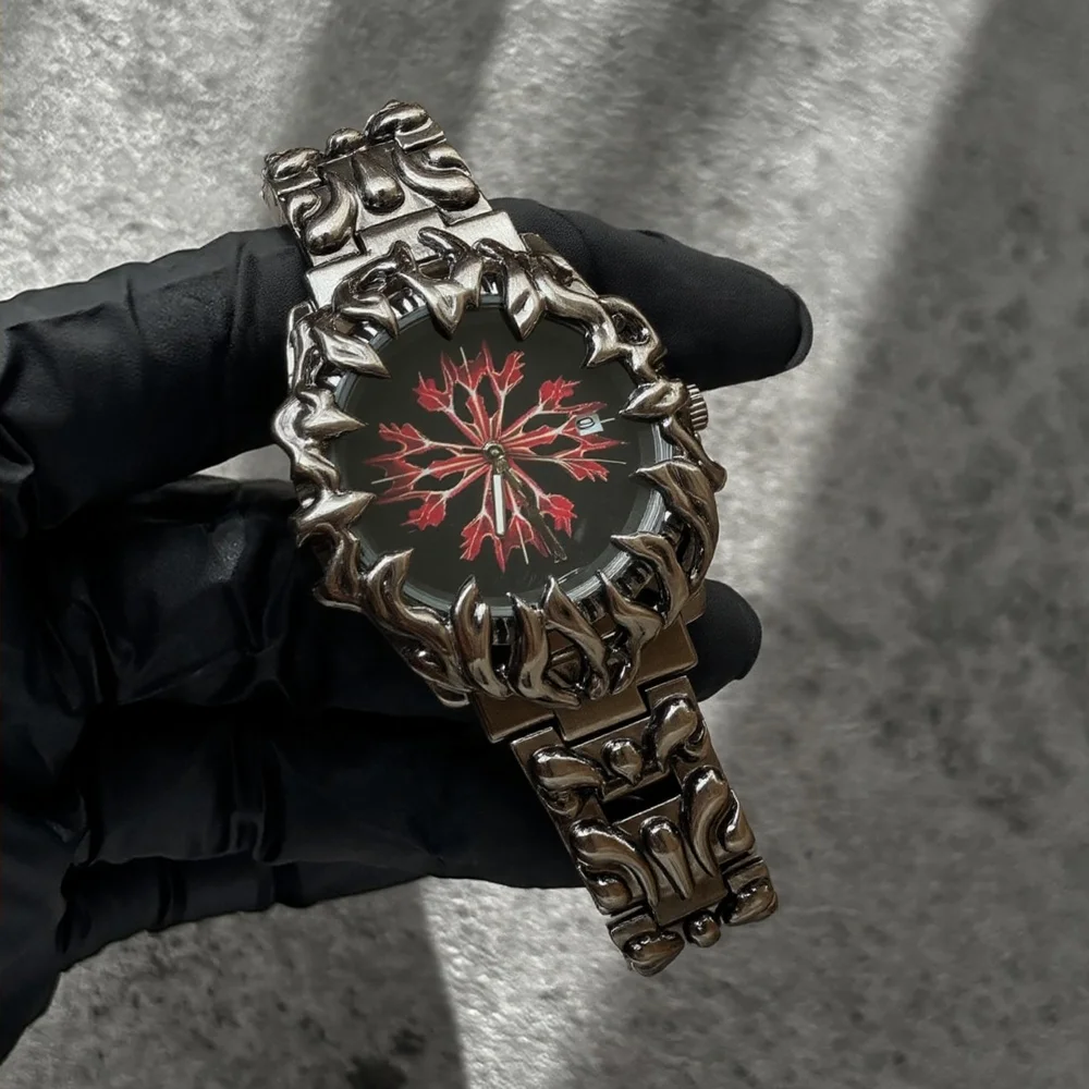 Red Crack Quartz Watch Men Antique Alabaster AAA Creative Devil Claw ...