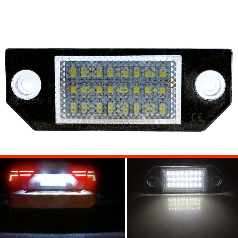 2PCS-DC12V-Car-LED-License-Number-Plate-Light-Lamp-6W-24-LED-White ...