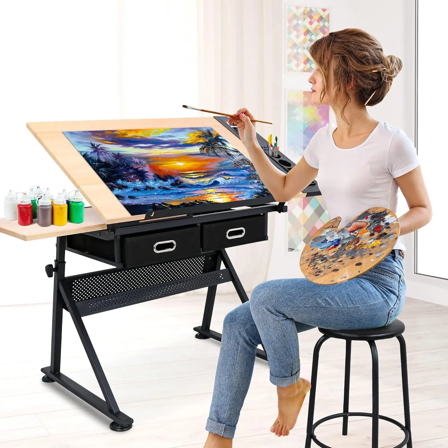 NOVA-MICRODERMABRASION-Adjustable-Height-Drafting-Desk-Drawing-Table ...