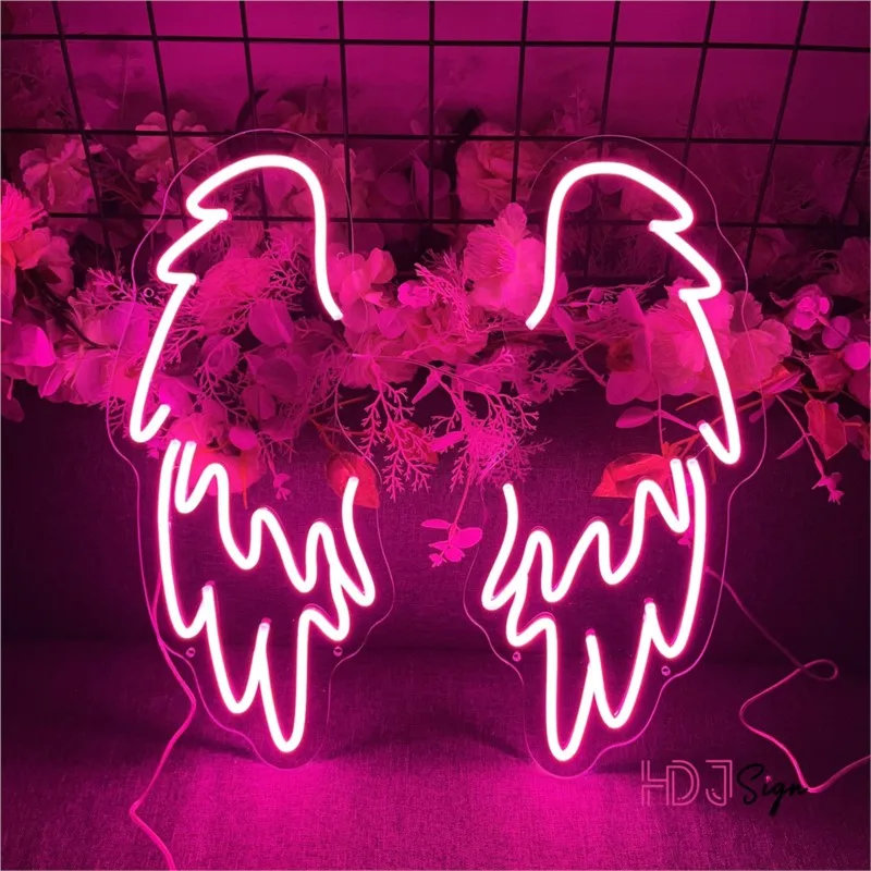 Custom-A-Pair-Engel-Wings-Led-Neon-Teken-Muur-Decor-Trouwfeest-Bar ...