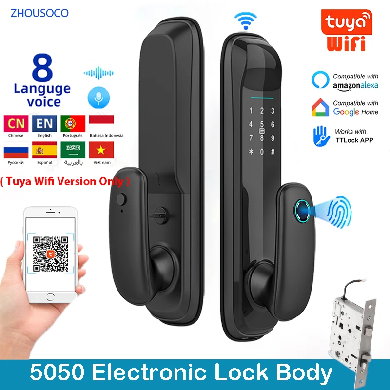 2023-New-Tuya-TTlock-Smart-Fully-Automatic-Biometric-Electronic-Lock ...