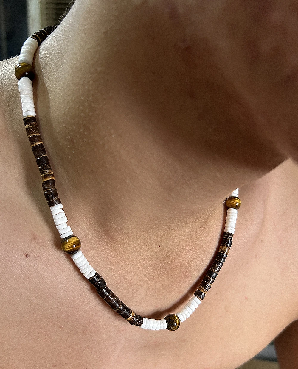 Colar-de-pedra-de-concha-de-coco-masculino-moda-retro-africano-frisado ...