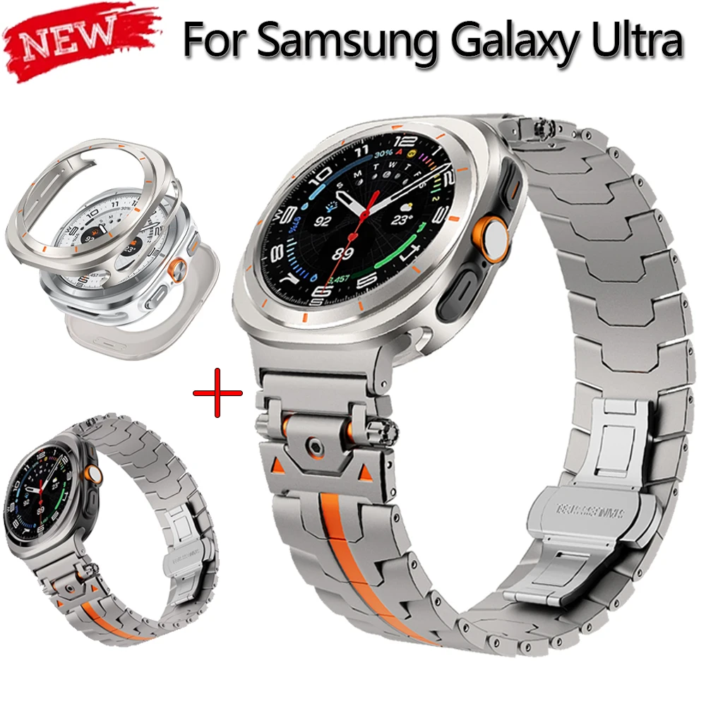 Luxury Strap+Case for Samsung Galaxy Watch Ultra 47mm Stainless Steel ...