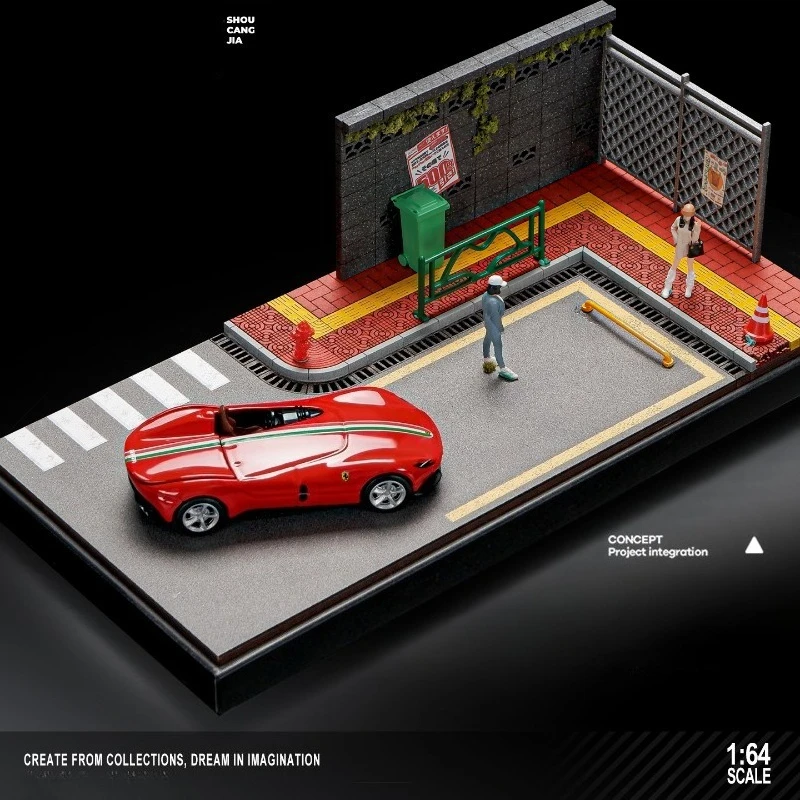1/64 Simulated Street Sidewalk Miniature Scene Car Model Peripheral ...
