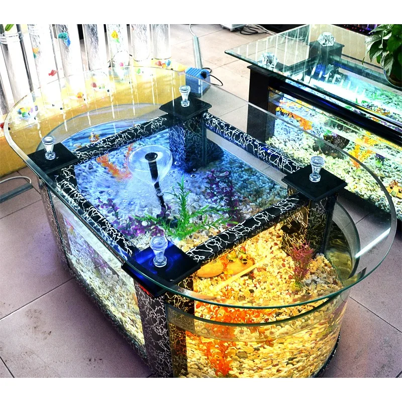 Large-ecological-coffee-table-fish-tank-living-room-aquarium-glass ...