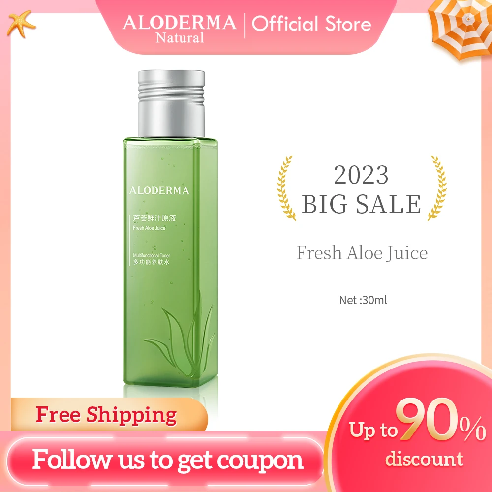 Aloderma Aloe Juice 99.8% 30ml Skin Soothing Toner Aloe Vera Essence ...