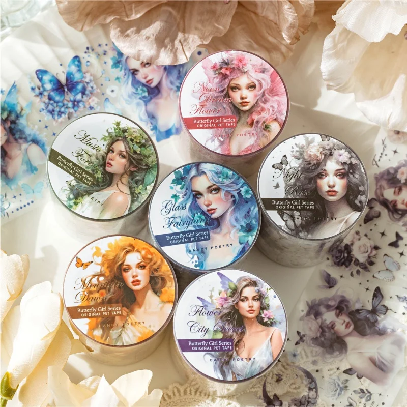 Mr-Paper-6-Style-200cm-roll-pet-white-ink-tape-vintage-floral-character ...