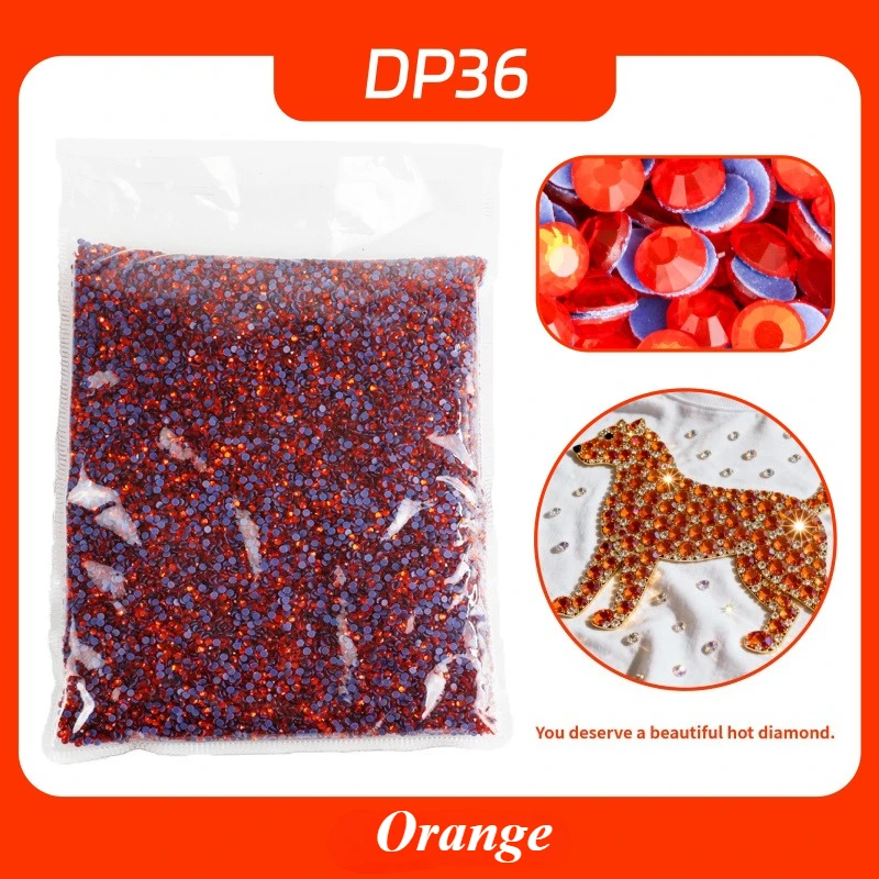 Bulk Wholesale Glitter Orange Hotfix Rhinestones Crystals Accessories ...