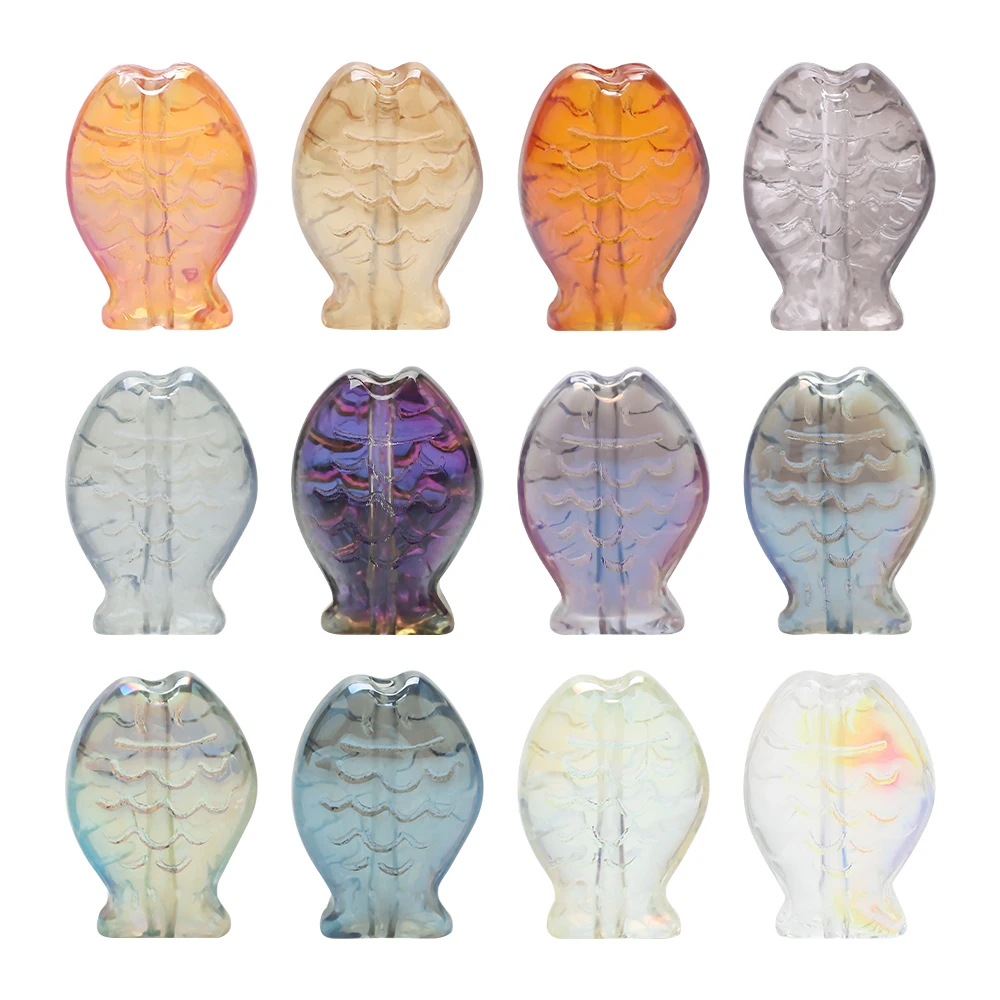 30Pcs Austria Crystal Pendant Fish Shape 10x14mm Glass Faceted Beads ...