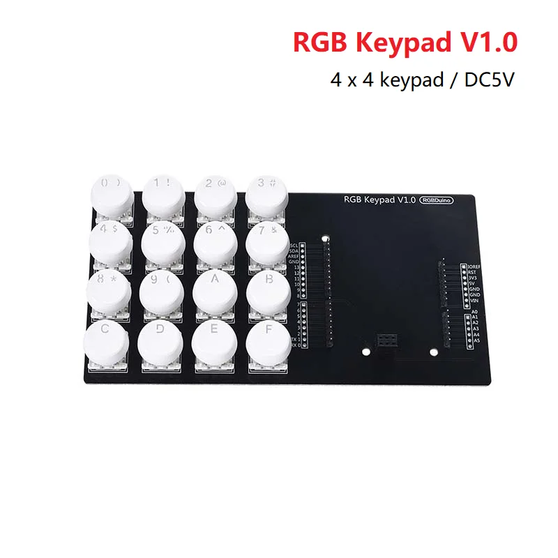 RGBDuino RGB Keypad V1.0 4x4 keypad DC5V with RGB backlight White round ...