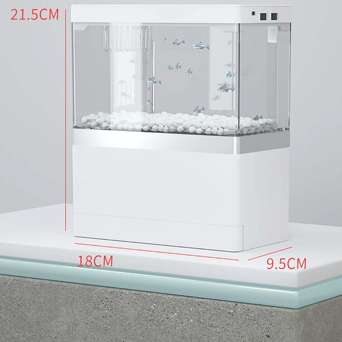 Creative Desktop Mini Fish Tank with Filter and LED Light Aquarium ...