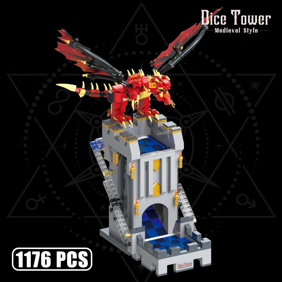 1176Pcs-MOC-Dragons-Game-Roller-Dice-Tower-Building-Blocks-Set-And ...