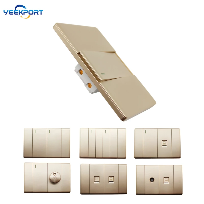 INTERRUPTEUR,4Gang 2Way Switch--Panneau Dépoli Doré Ultra Fin 2022mm ...