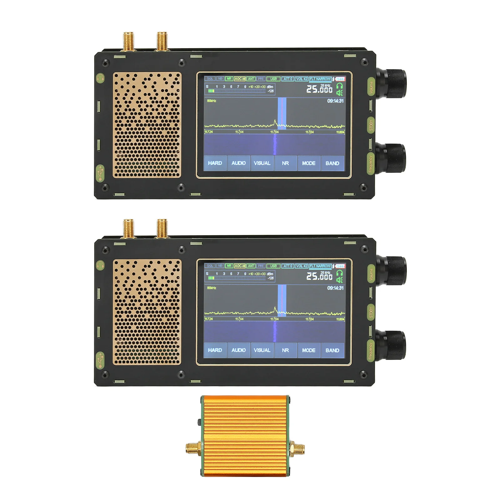 Dsp sdr GPSカーラジオ受信機,50khzから2ghz,3.5インチ,タッチスクリーン,3600mahバッテリー,ssb,nfm ...