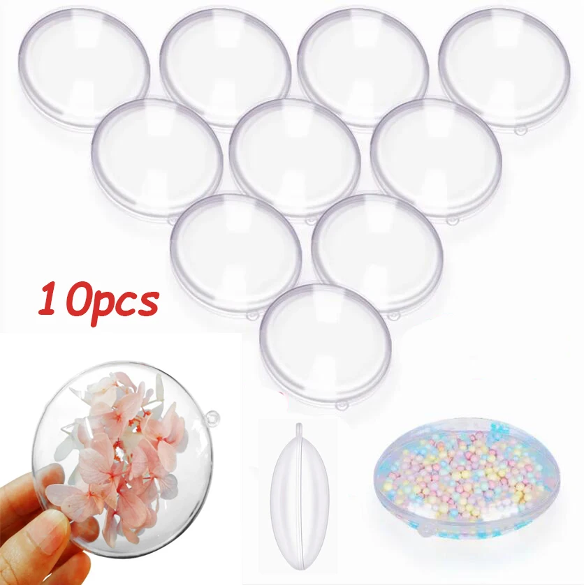 10pcs-Clear-Ornaments-Flat-Balls-DIY-Plastic-Fillable-Wedding ...