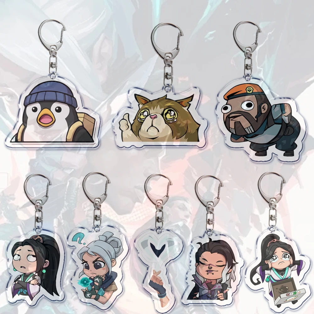 Popular Fun Valorant Keychain Ett Sova Cypher Man Acrylic Key Chain For ...