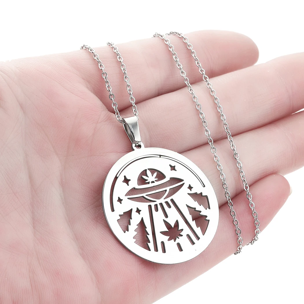 Kinitial-Stainless-Steel-Weed-Lsd-Psychedelic-Ufo-Alien-Charm-Pendant ...