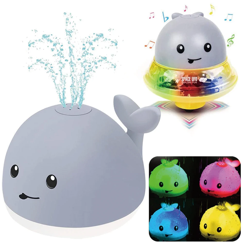 Cute-Baby-Light-Up-Bath-Toys-Whale-Water-Sprinkler-Pool-Toys-2-in-1 ...