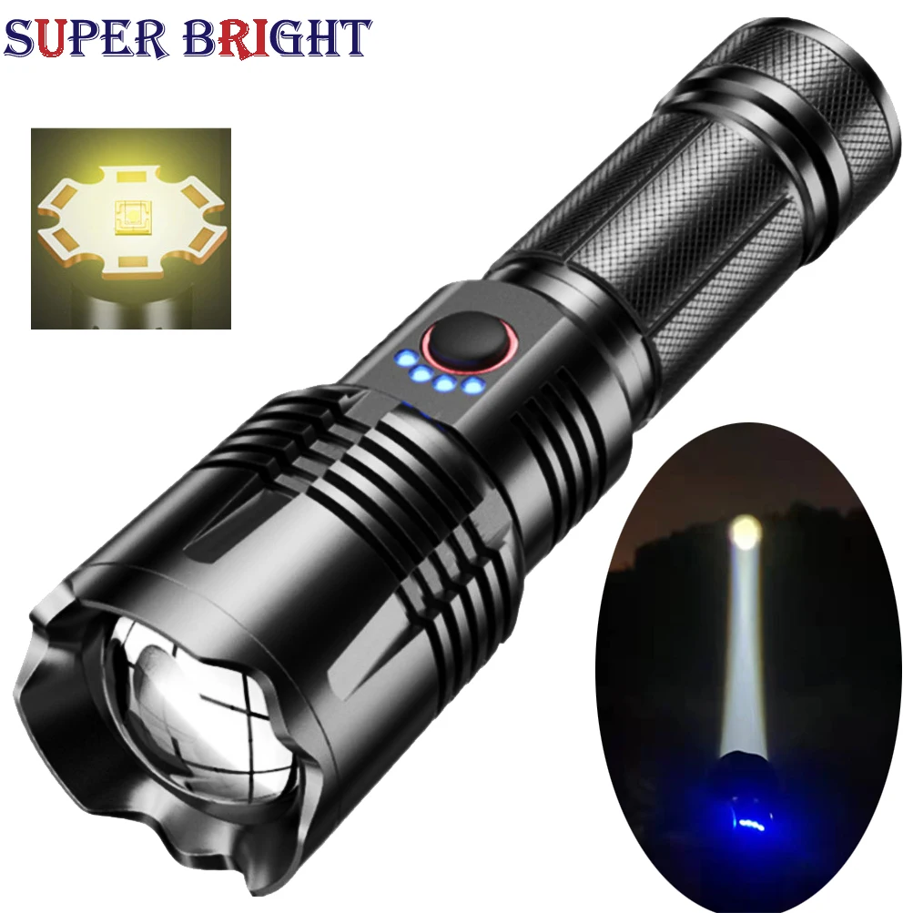 XHP70 Self Defense Flashlight Aluminum Camping Rechargeable Lamp ...