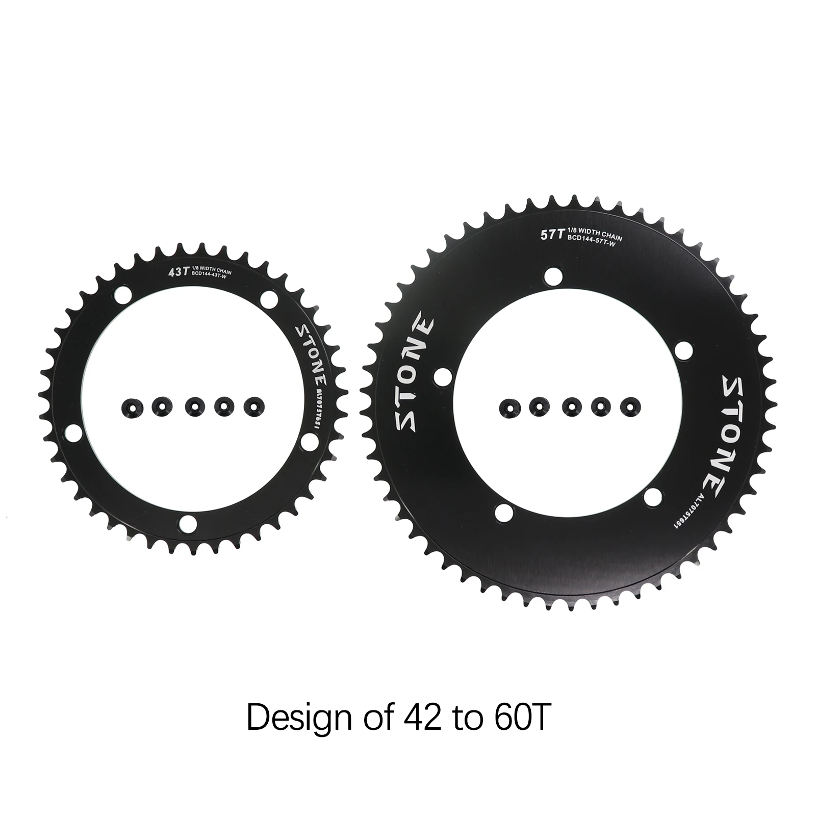 Stone Chainring 144 BCD Track Bike Fixie Aero Fixed Gear Round 42T 46T ...