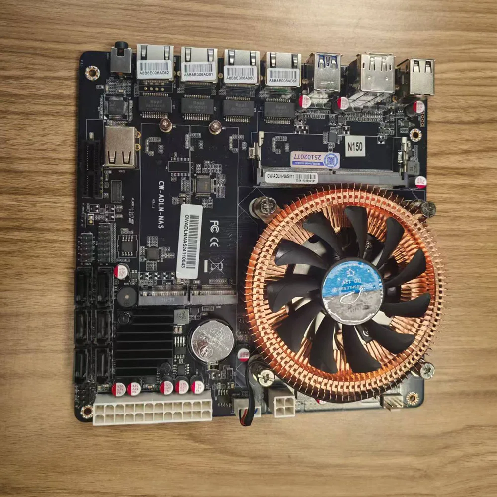 DDR5 N150 6-Bay NAS Motherboard 2*NVMe 6*SATA3.0 PCI-E Mini ITX Board 4 ...
