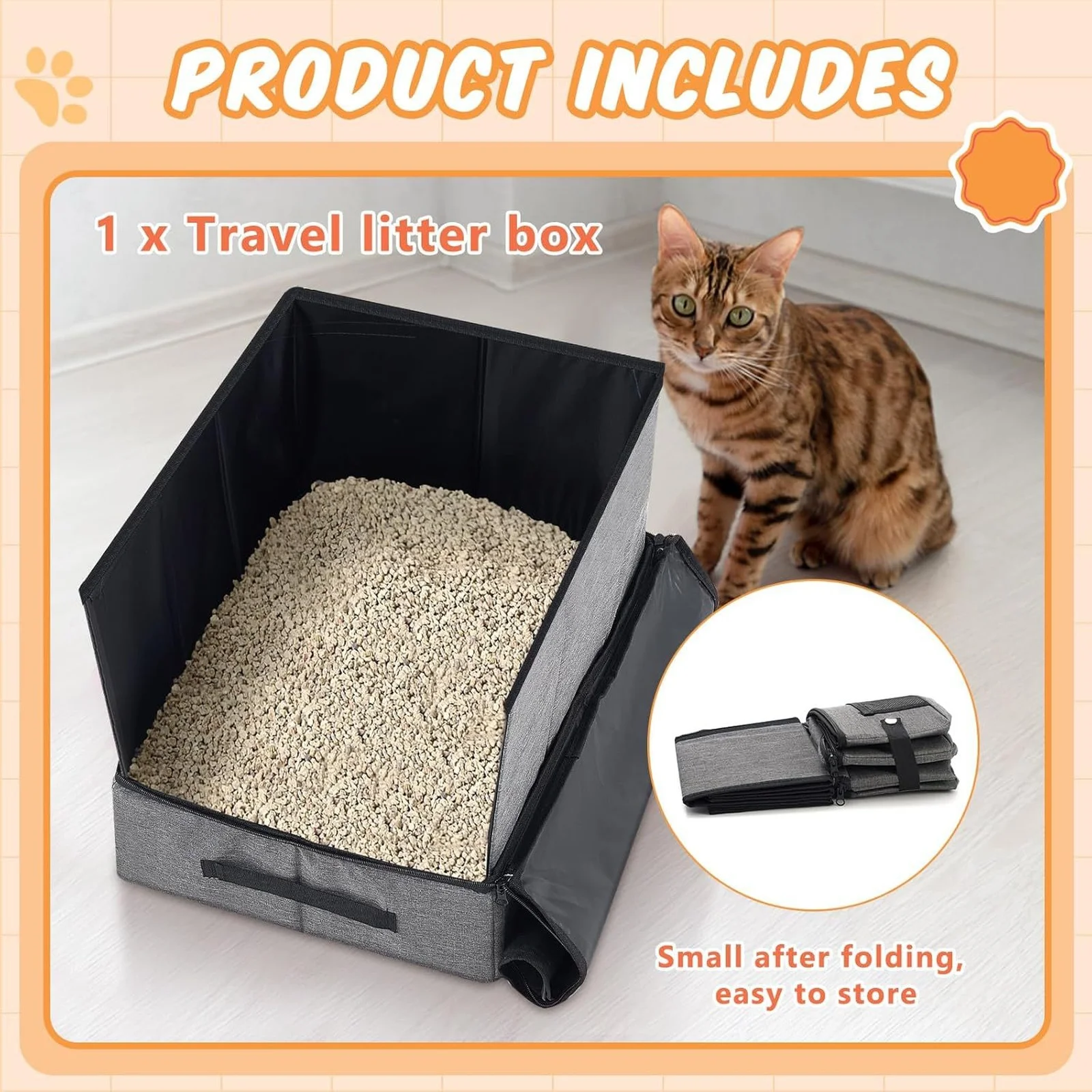 New Outdoor Foldable Cat Litter Box Portable Cat Litter Potty Folding ...