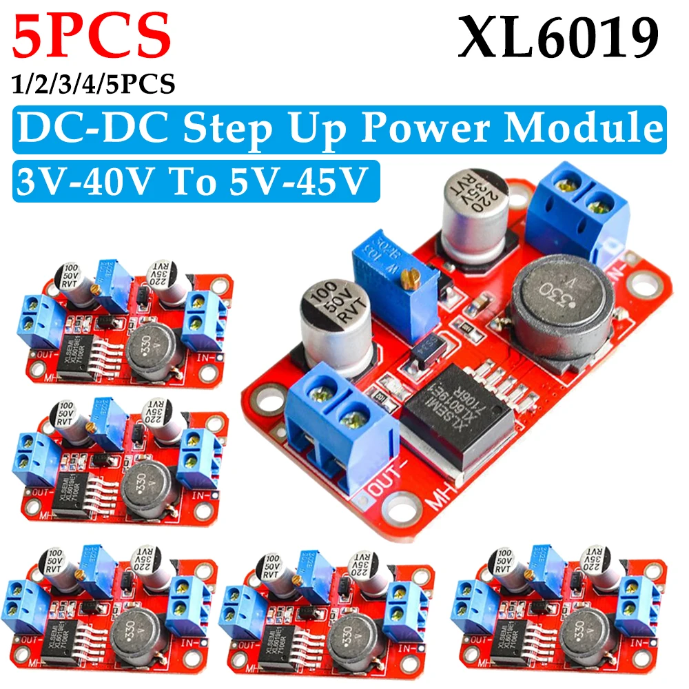 1-5PCS-XL6019-DC-DC-Step-Up-Power-Module-DC-DC-Boost-Volt-Converter ...