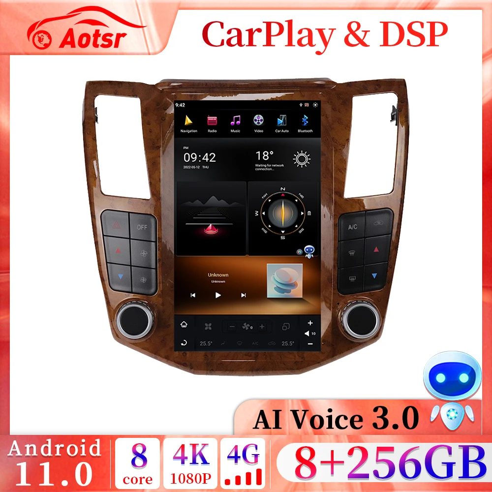 12" Tesla Screen Car Radio For Lexus RX RX300 RX330 RX350 RX400H 2004 ...