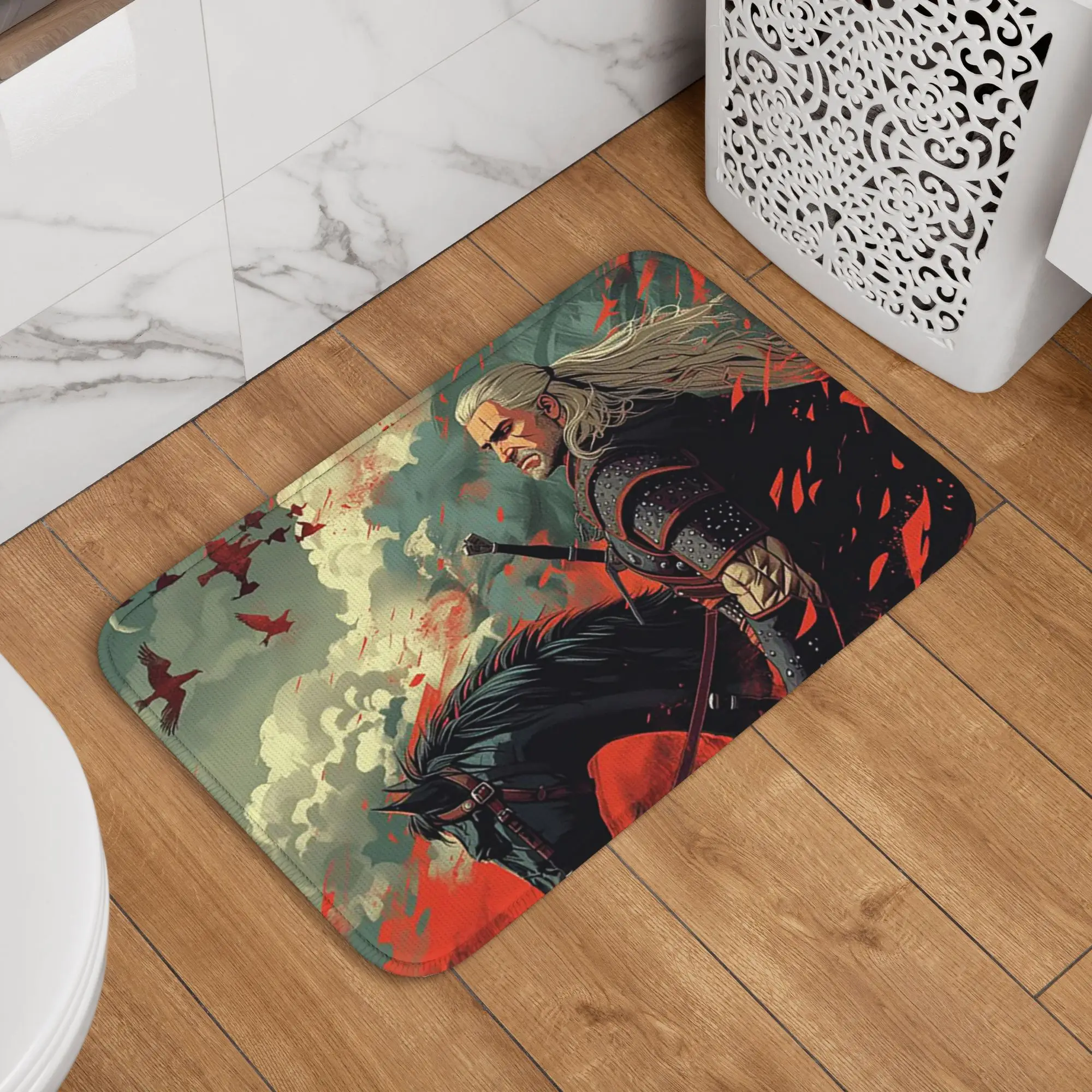 The Witcher Game Cartoon Doormat Dust-proo Carpet Rug Kitchen Entrance ...