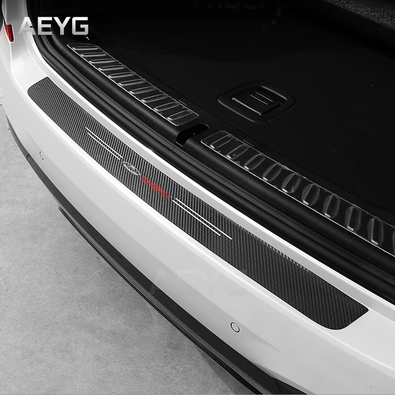 Carbon Fiber Car Rear Trunk Bumper Guard Stickers For Chery Tiggo 2 3 4 ...