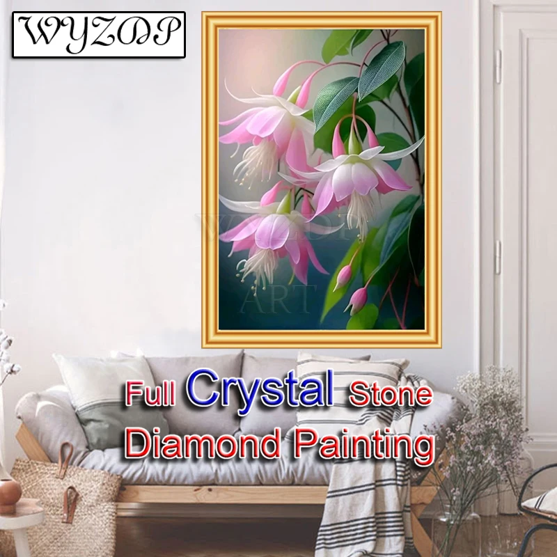 5D Diy Diamond Painting Flower Full Square Crystal Mosaic Embroidery ...