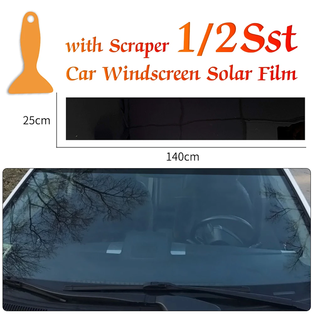 1-2Set-Anti-UV-Clear-Window-Foils-Car-Windshield-Sun-Visor-Tint-Film ...