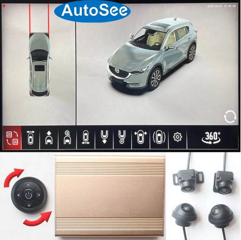 for Mazda cx70 cx90 car 360 degree camera bird eye 3D panoramic view ...