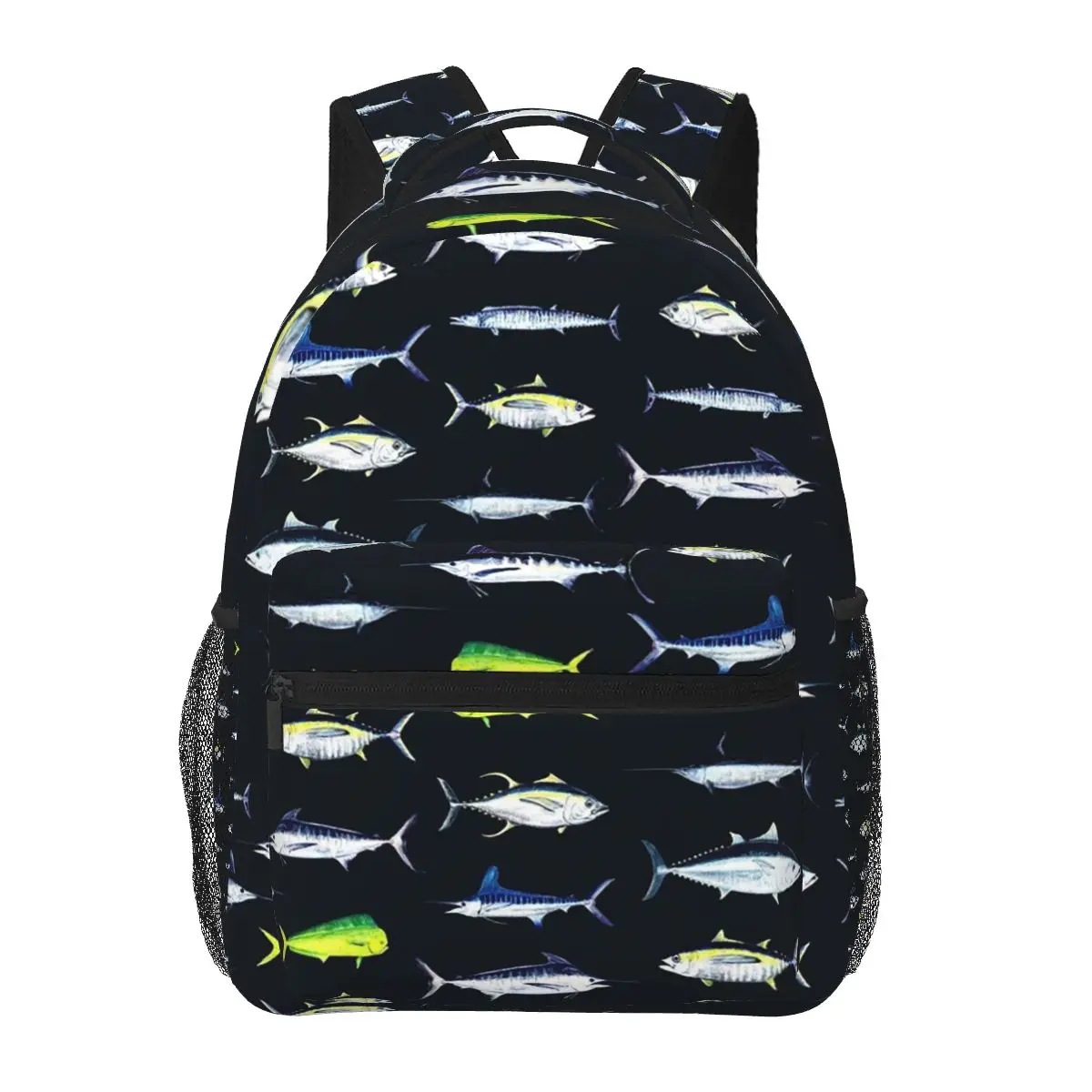 SPORTFISH-Pattern-Dark-Navy-Blue-BlackYellowfin-Tuna-Backpacks-Boys ...