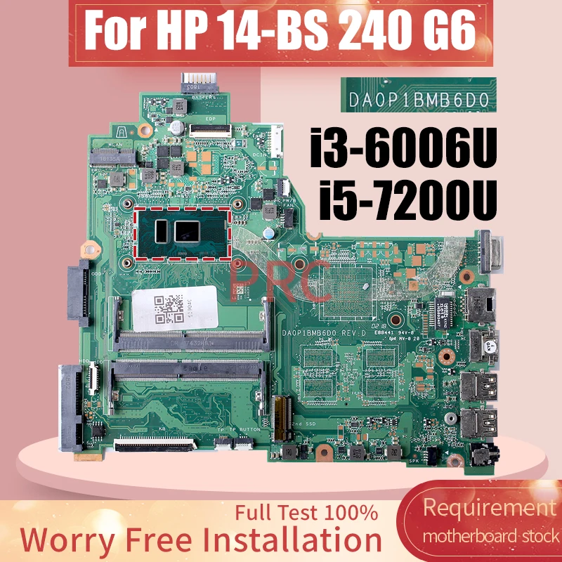 DA0P1BMB6D0-For-HP-14-BS-240-G6-Laptop-Motherboard-i3-6006U-i5-7200U ...