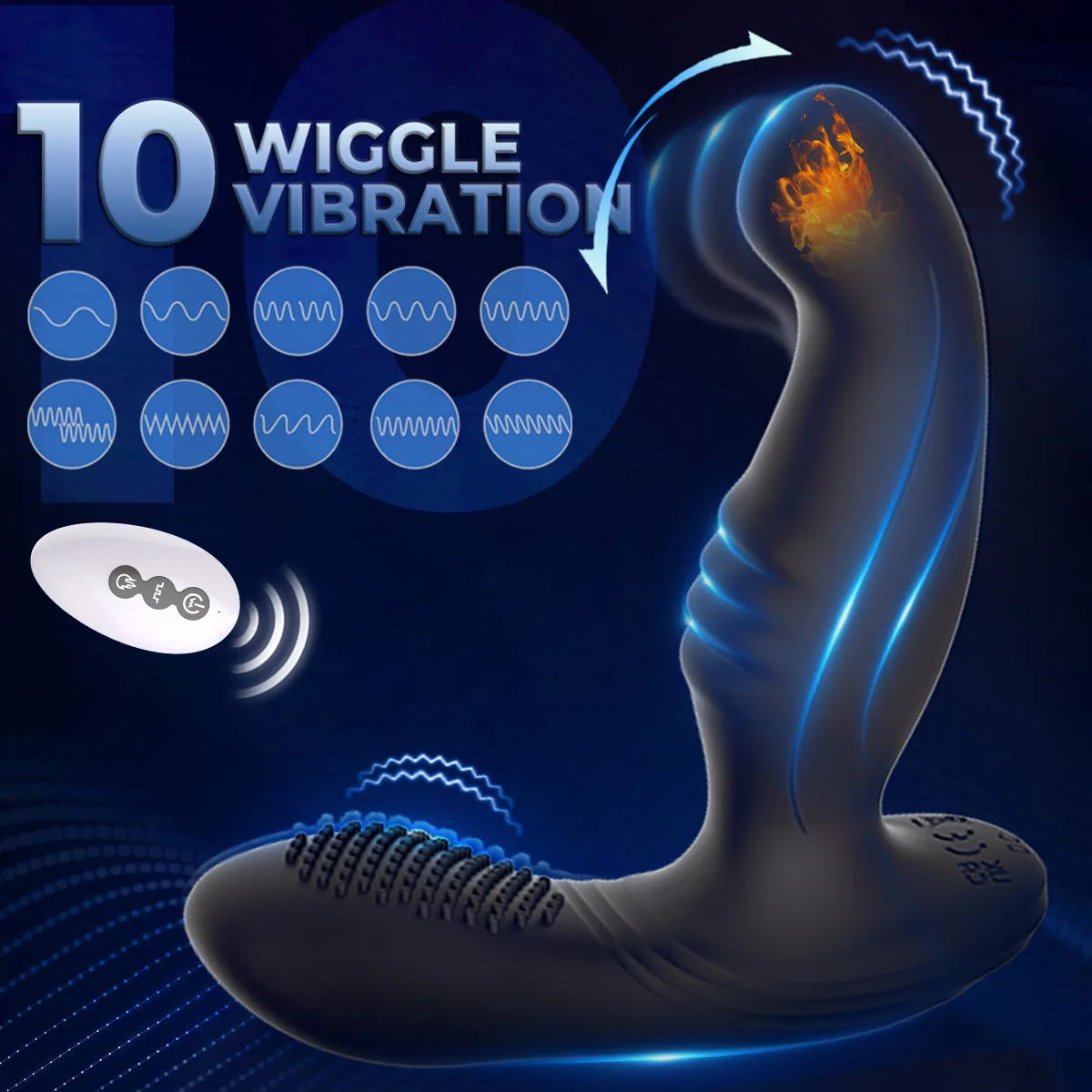 Wiggle Prostate Massager Anal Vibrator For Men Remote Control Dual