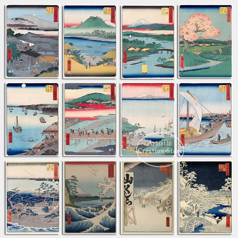 Vintage-Japanese-Style-Traditional-Landscape-Posters-Canvas-Painting ...