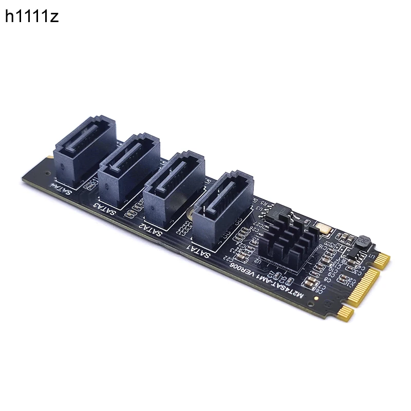 Nvme para sata placa de expansão m.2 ngff pcie m chave 4 porta sata3 m2 sata 3 controlador ...