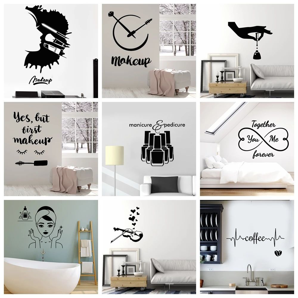 1-pc-nice-Cosmetics-women-and-coffee-Home-Decor-Vinyl-Wall-Stickers-For ...