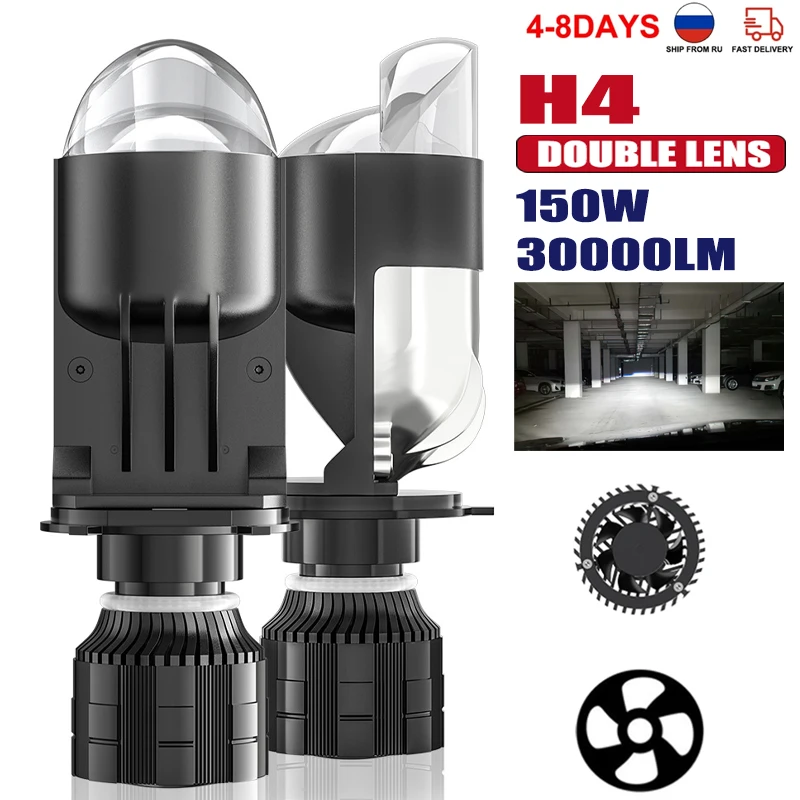 150W-30000LM-Auto-Lamp-Mini-Lens-LED-H4-9003-HIB2-Bulbs-Headlight-Car ...