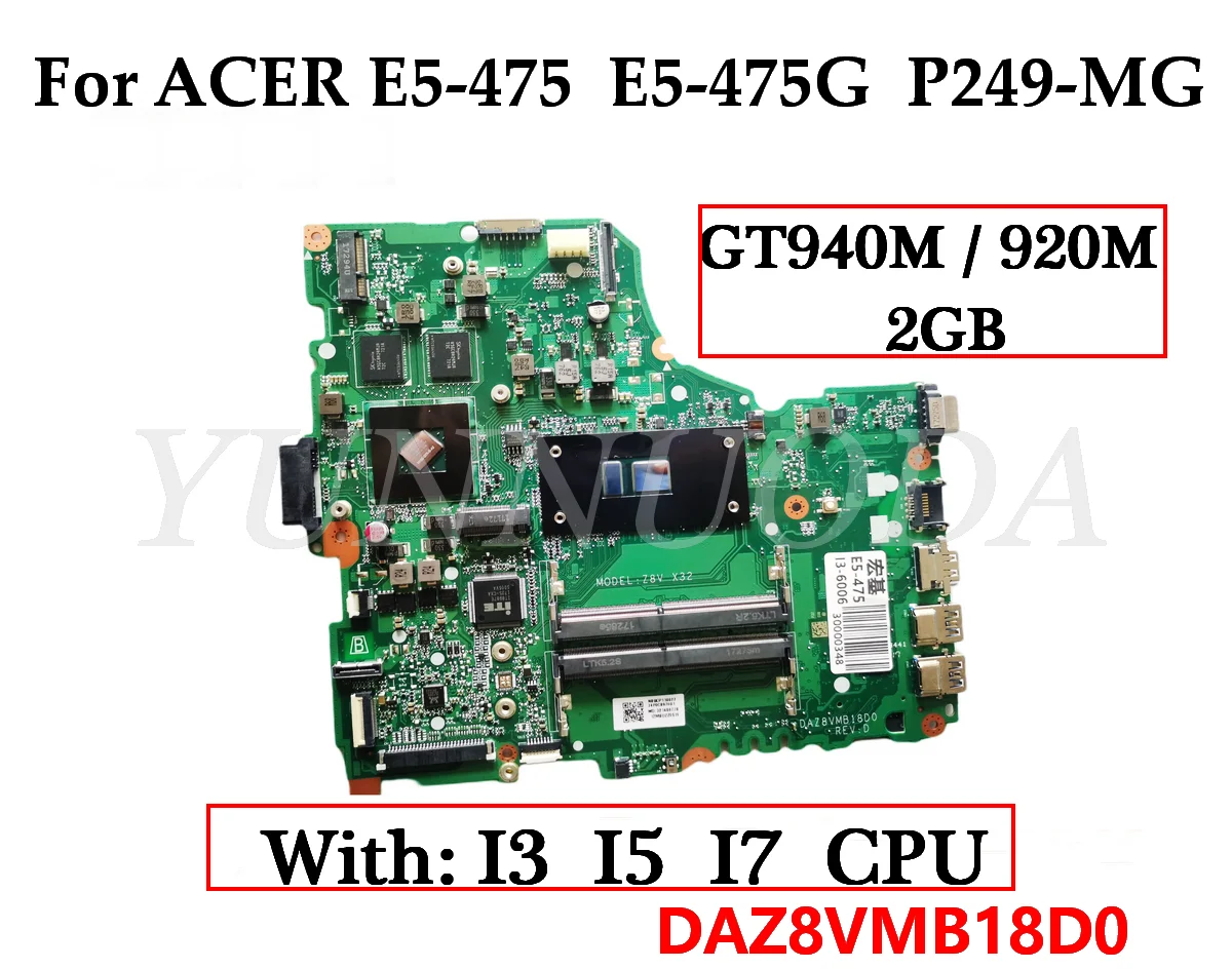 Original-for-ACER-ACER-E5-475-E5-475G-P249-MG-Laptop-motherboard-With ...
