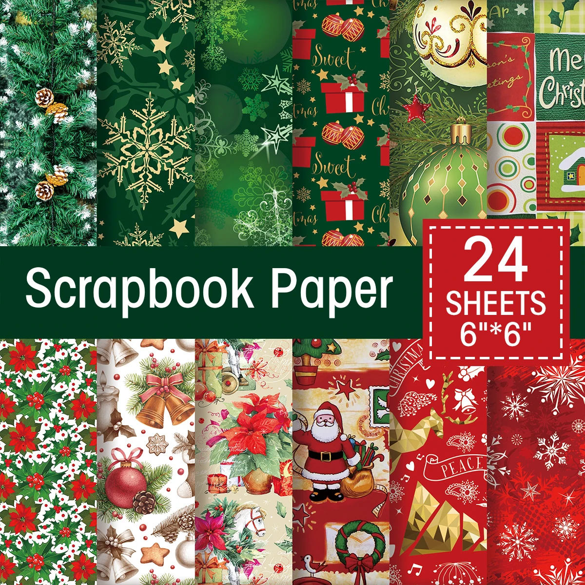 24sheets-Of-Scrapbook-Paper-Vintage-Christmas-Single-sided-Scrapbook ...