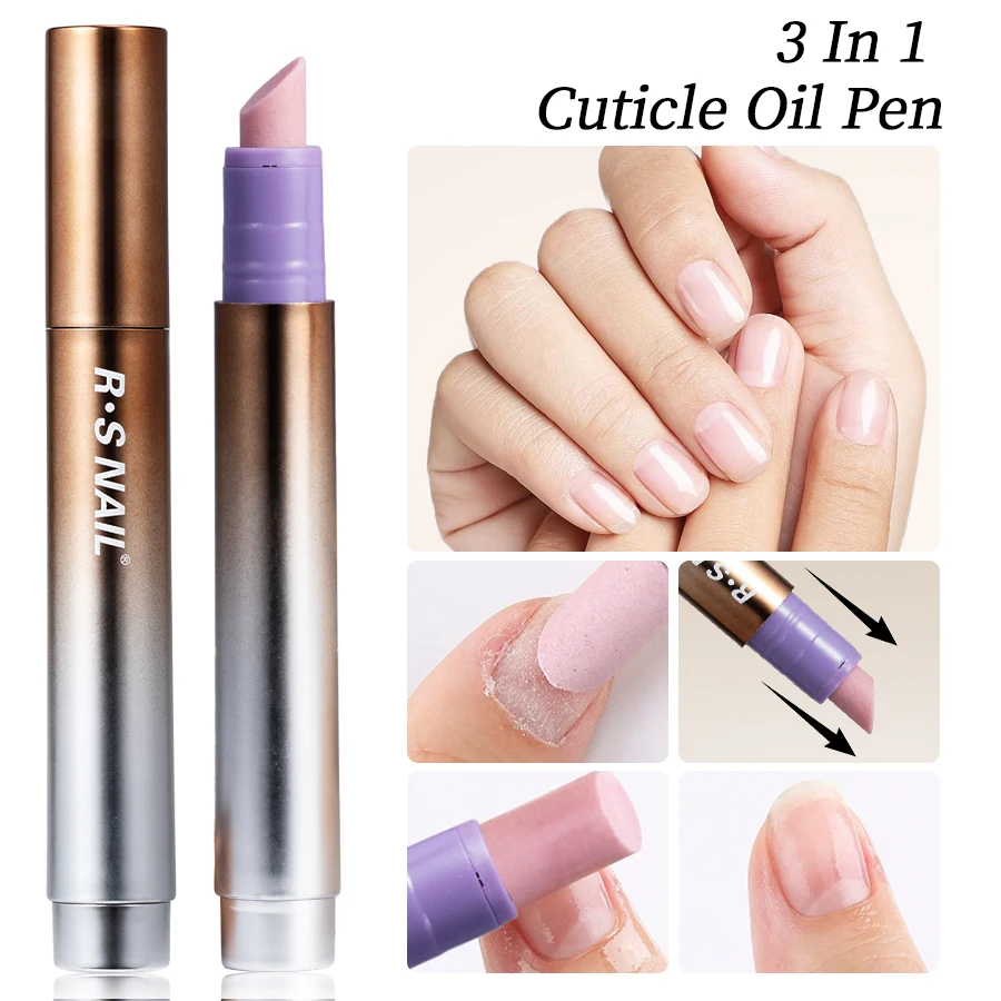 RSNAIL 3-in-1 Cuticle Oil Pen with Ceramic Nail Pusher for Hangnails ...
